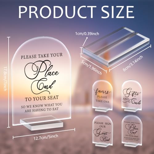 OLYCRAFT 4Pcs 127x178mm Acrylic Wedding Signs with Stands Clear Acrylic ...