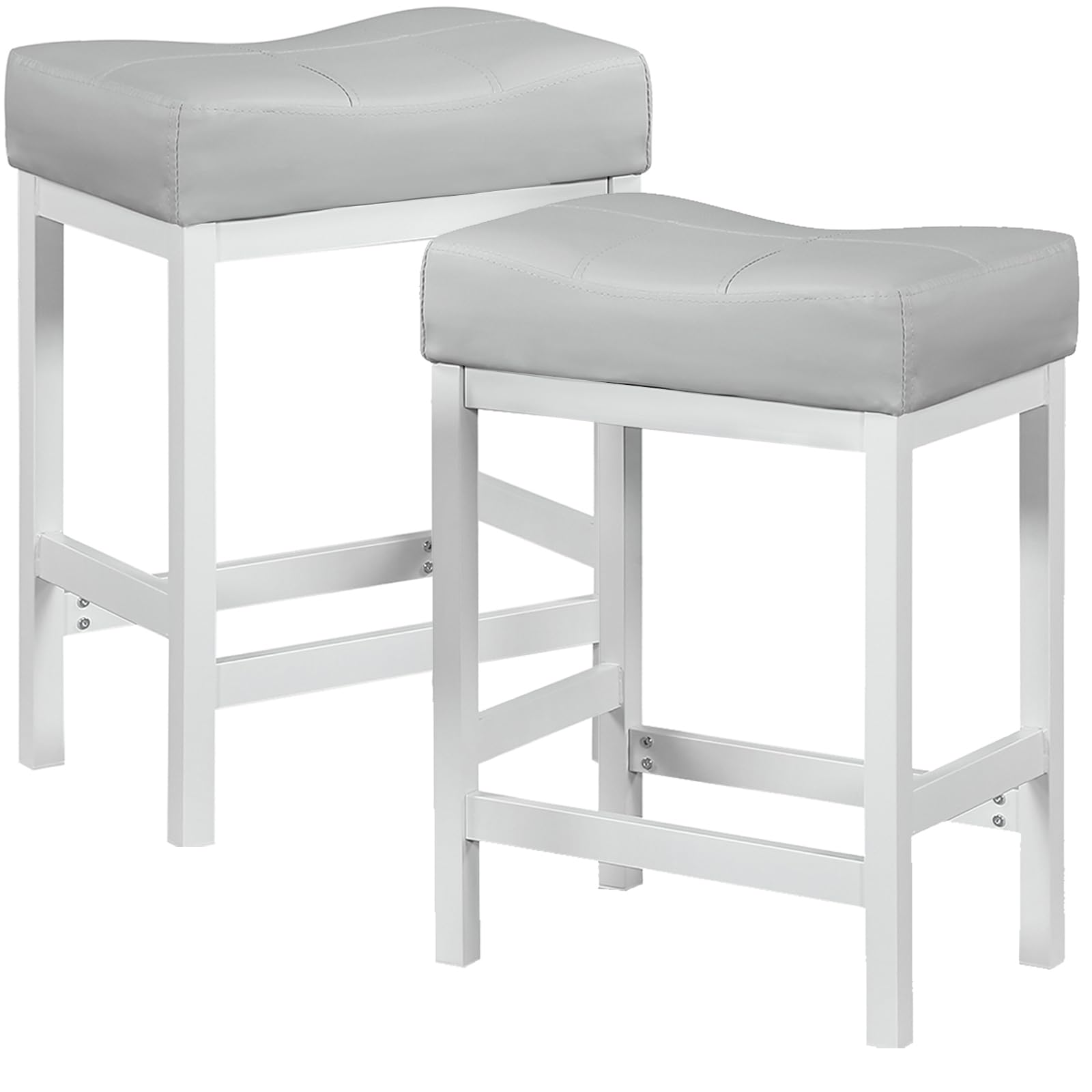 Amazon.com: OUllUO Gray Bar Stools Set of 2, Counter Height Stools 24 ...
