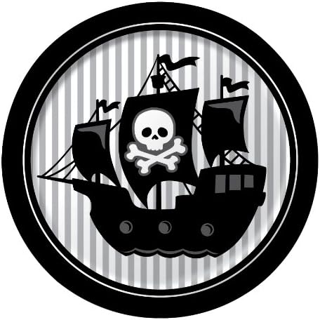 Amazon.com | Creative Converting Pirate Parrty Round Dinner Plates, 8 ...