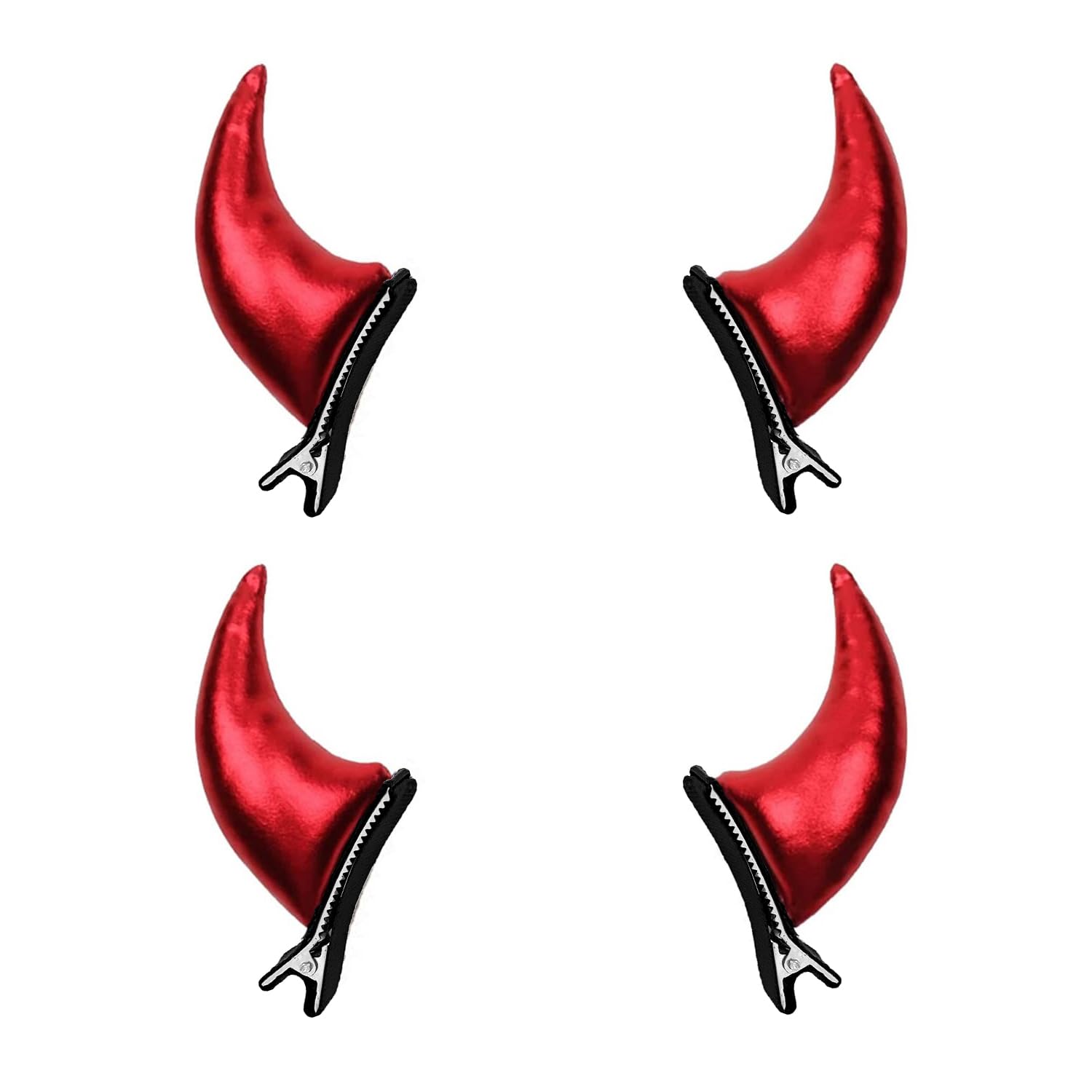 Amazon.com: ANIUHL 2 Pairs Red Devil Horns Barrettes Demon Alligator ...