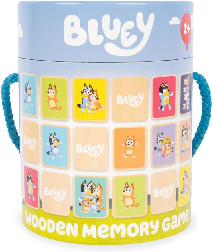 Bluey Wooden Memory Game 18-Piece Activity Toy Playset : Amazon.com.au ...