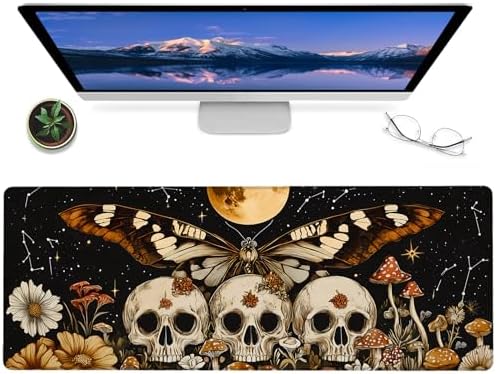 Amazon.com: ainori Gothic Cat and Skull Gaming Mouse Pad – 12x31.5in ...