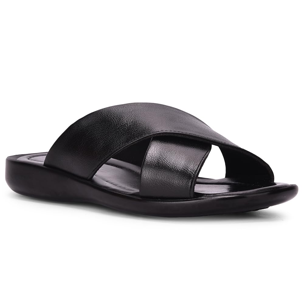 Liberty Men Cross-1E Black Slipper - 6 UK : Amazon.in: Fashion