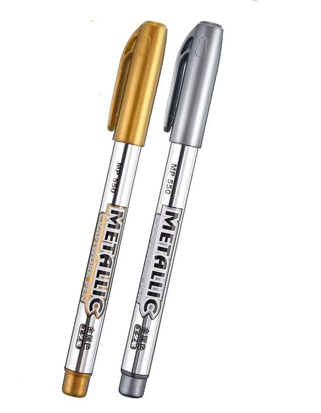 HOUSE HATCH Gold & Silver Metallic Marker Pen Set | Waterproof ...