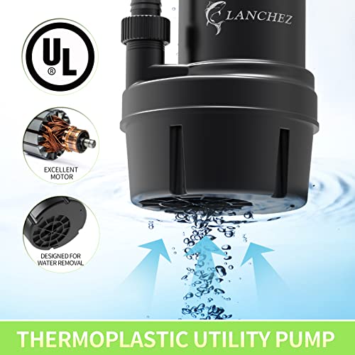 Snapklik.com : Lanchez Utility Pump 1/6 HP Submersible Sump Pump, 1037 ...
