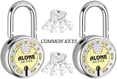 Alone Round Padlock 65mm Brass Top 8 Same Keys with 2 Locks Double ...