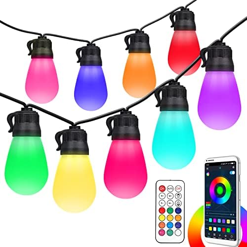 SUPAREE Rgbw Outdoor String Lights Edison Bulbs Patio Lights Commercial ...