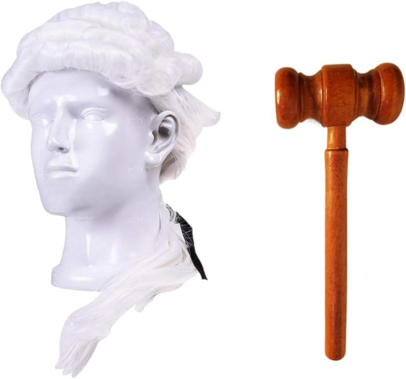 MEISH 2 Pieces Judge Costume Accessories Judge Court Lawyer Wig Mini ...