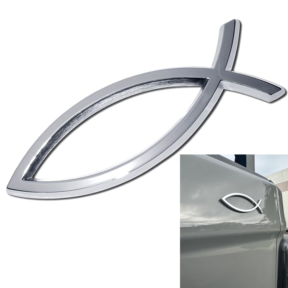 Amazon.com: Cobra-Tek 3D Jesus Fish Car Emblem Decal Symbol Decorative ...