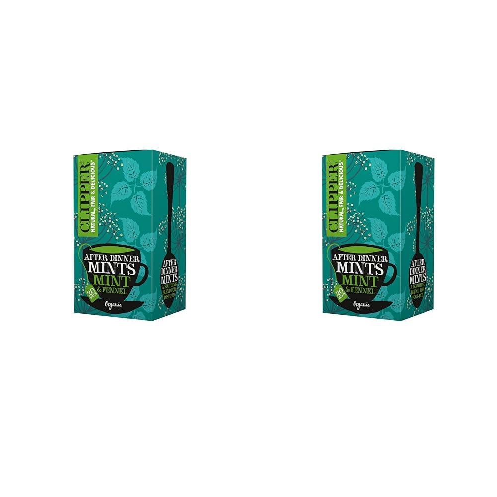 Clipper Organic After Dinner Mint & Fennel Tea Bags | 20 Infusion ...