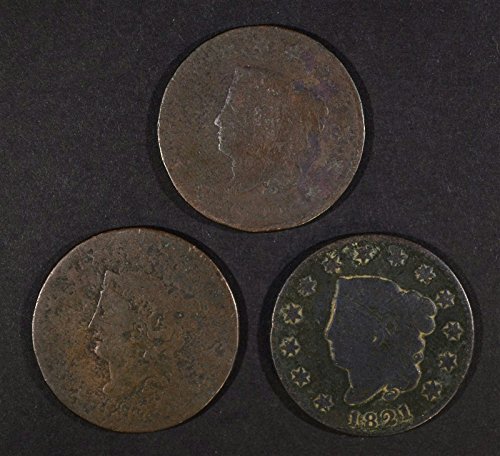 1816 CORONET HEAD CENT, 1821 & 1822 LARGE CENTS Good at Amazon's ...