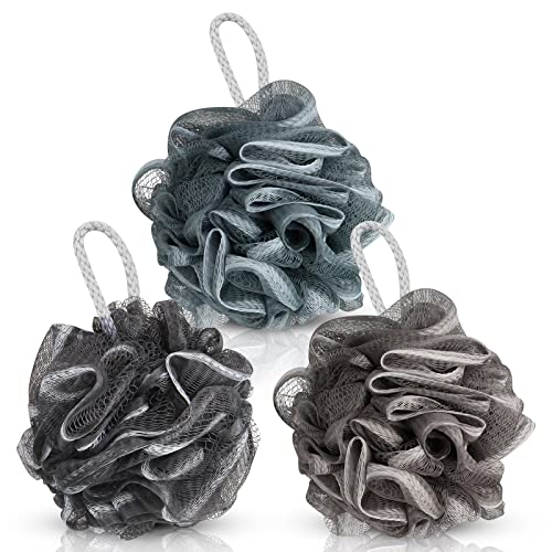 3Pcs Large Shower Puff 60g Loofah Bath Sponge Soft Body Wash Pouf ...