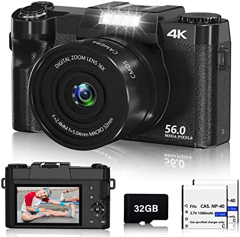 Amazon.com : Saneen Digital Camera, FHD 4K & 56MP Kids Camera Video ...
