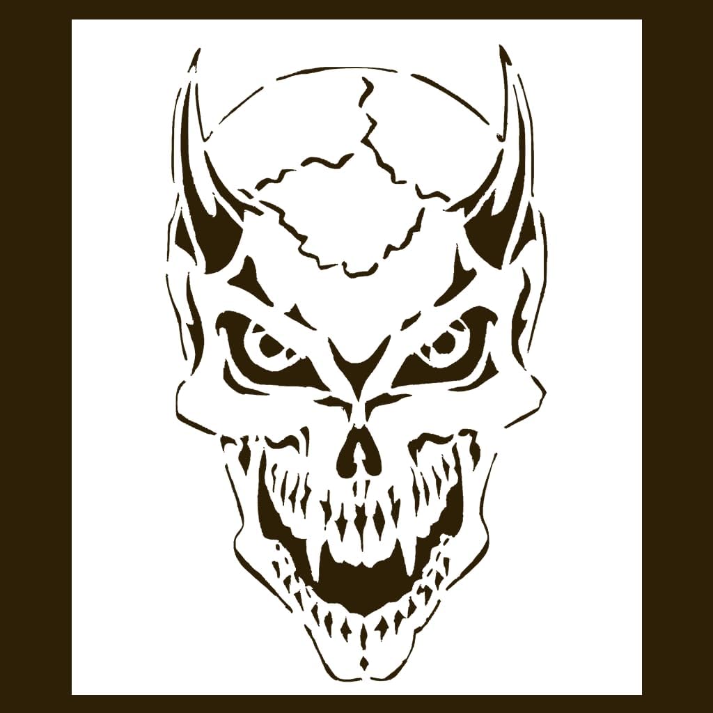 Stencil Scary Cool Stencils Devil Head Stencil Demon Head Stencil ...