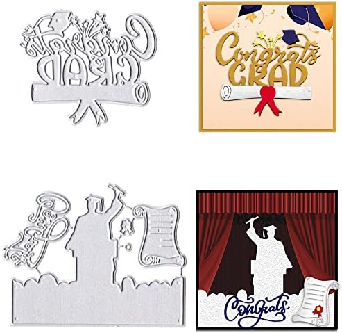 Amazon.com: Whaline 16 Designs Graduation Metal Die Cuts Congrats Grad ...