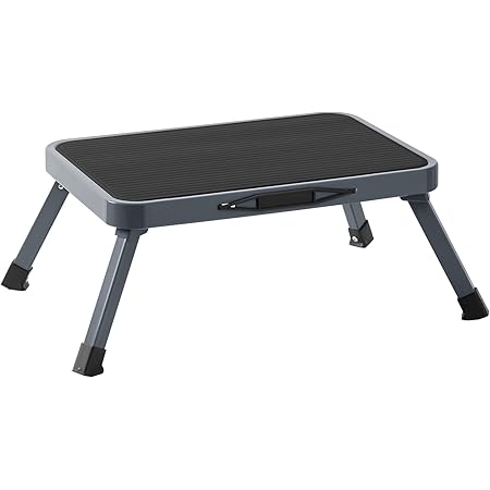 Amazon.com: Ollieroo Metal Folding Step Stool, Wide One Step Stool with ...