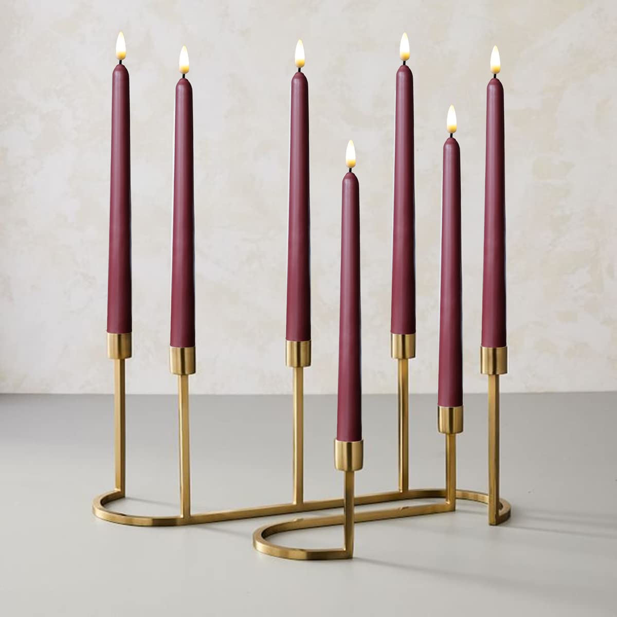 NONNO & ZGF 4 Pack Weddding Burgundy 11'' Wax Covered Flameless Candles ...