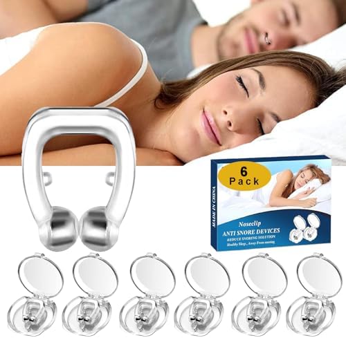 6 PCS Anti Schnarch Nasenclip, Schnarchstopper zum besser Schlafen ...