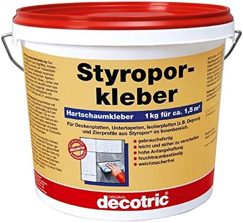 Decotric 1103001 Styroporkleber Renoviervlieskleber, Weiß, 8kg : Amazon ...