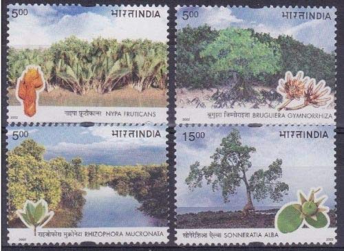 India 2002 Mangroves Trees Flowers Fruits River Stamps 4v Stampbazar ...