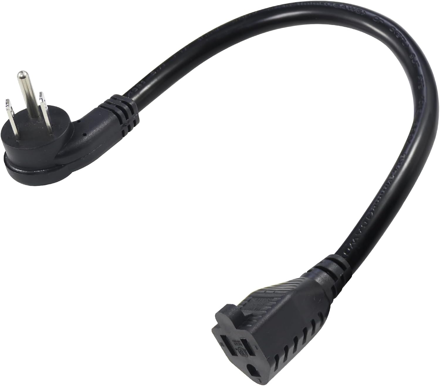 Amazon.com: [1 Pack] 8inch Flat Plug Short Power Extension Cord - Black ...