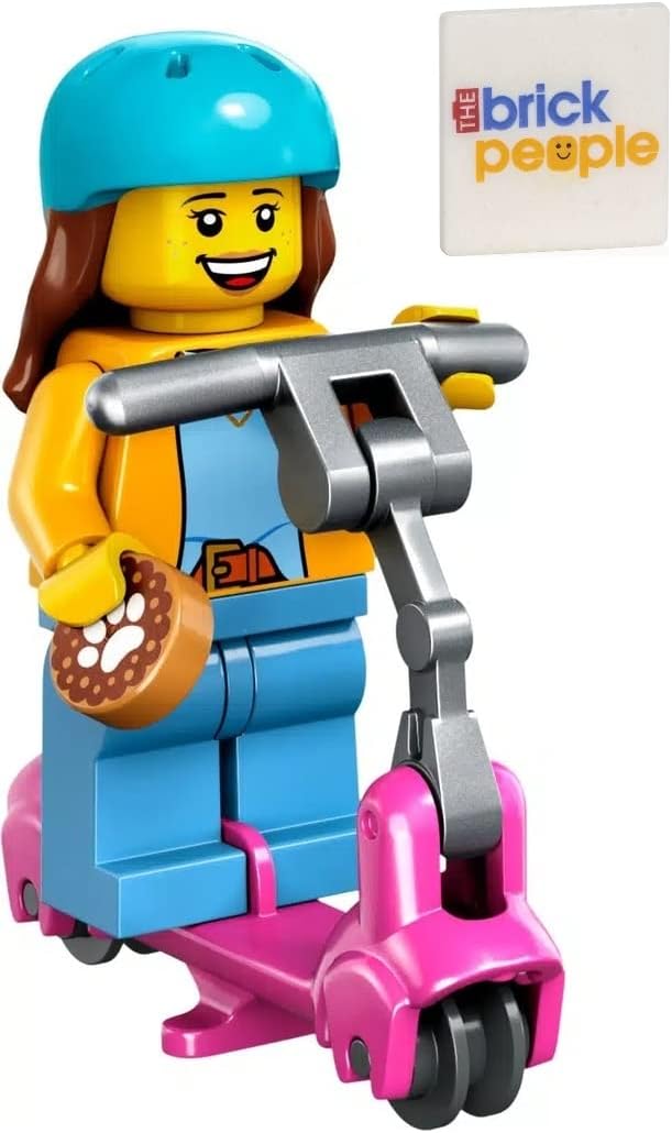 LEGO City: Girl Rider Minifigure with Pink Scooter and Tree Scenery ...