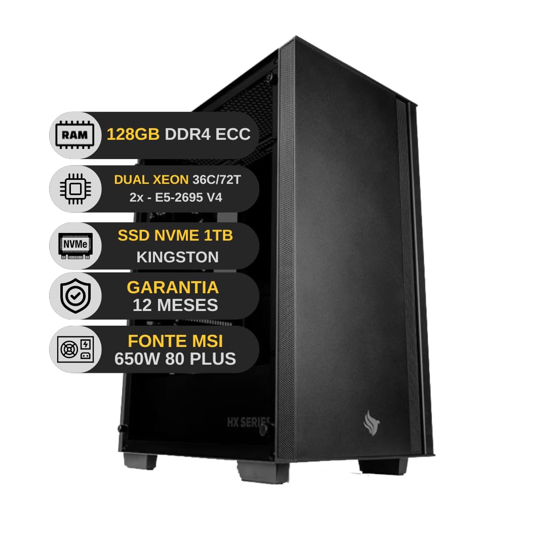 Servidor Empresarial de Alto Desempenho, Dual Xeon E5-2695 V4, 128GB ...