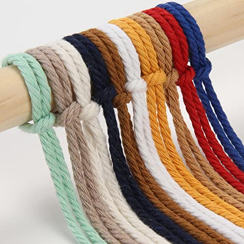 GOHOF Macrame Cord 3mm x 100m Premium Cotton Macrame Rope, 4 Strand ...