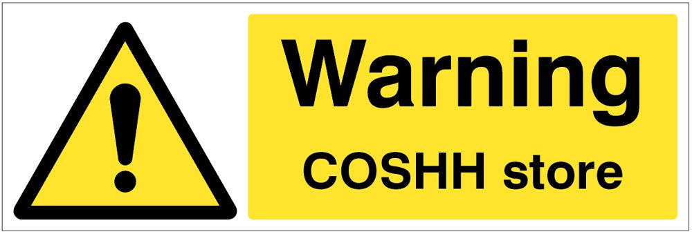 Caledonia Signs 24519G Warning COSHH store, yellow,300 x 100 mm ...