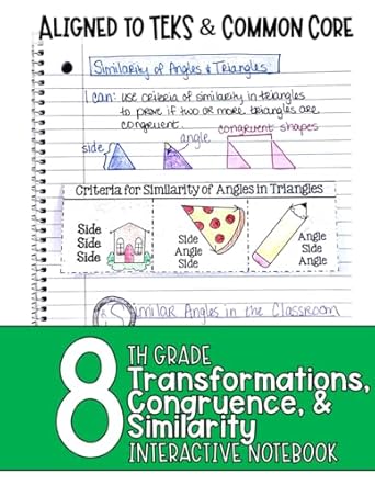 Eighth Grade Math Interactive Notebook Transformations, Congruence and ...