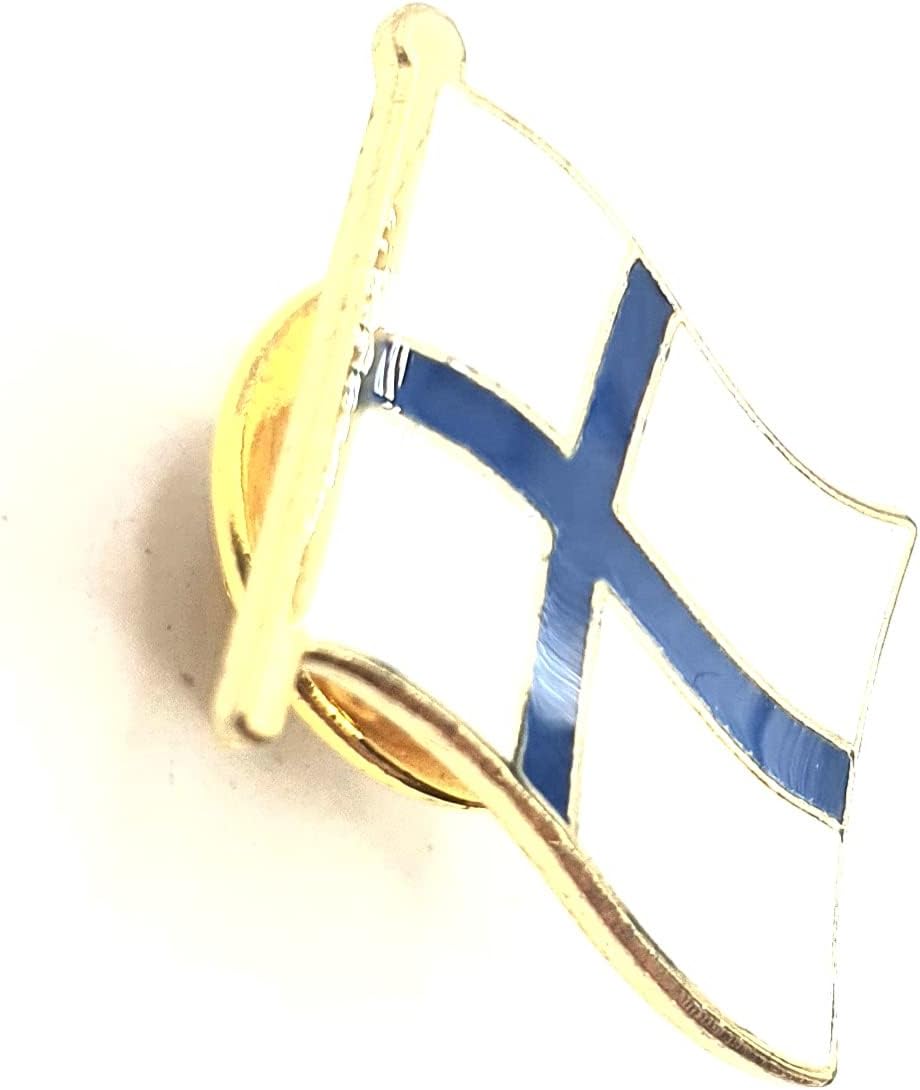 Finland Finnish Metal Enamel Country Flag Pin Badge : Amazon.co.uk: Fashion