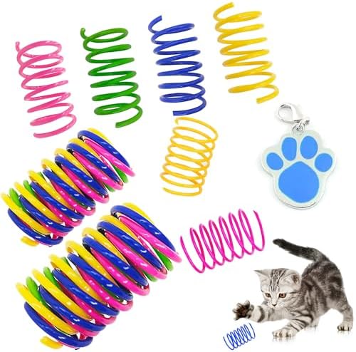 Amazon.com: eMMiuss Cat Spiral Spring Toy, Cats Kittens 12PC Toys ...