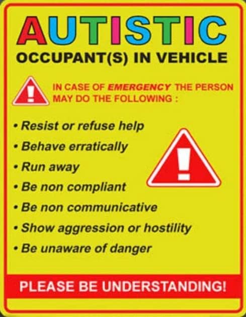 Amazon.com - H&S Autistic Occupant in Vehicle - Sticker Decal Autism ...