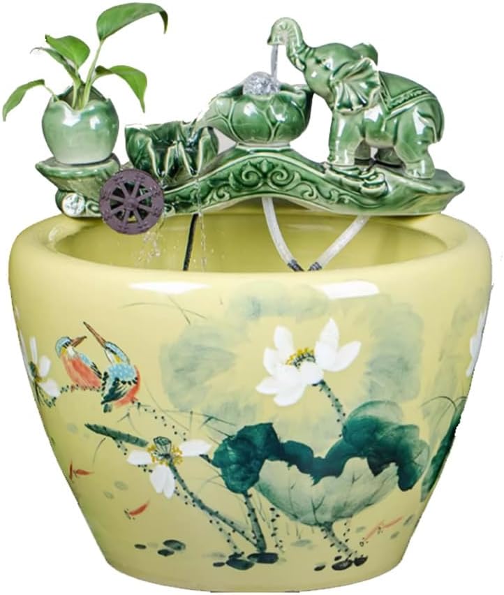 Amazon.co.jp: Large Ceramic Water Tank Balcony Aquarium Landscaping ...