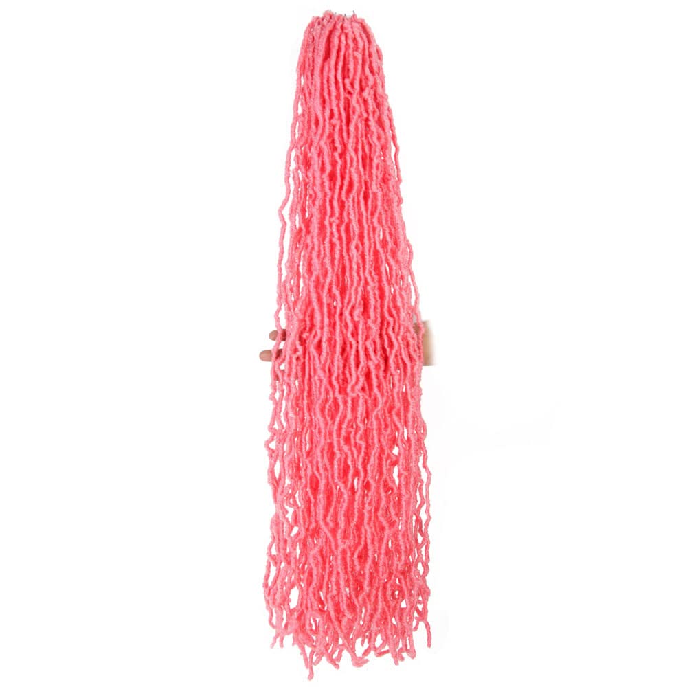 Amazon.com : WUDAS 30 Inch New Soft Locs Hair 6 Packs Long Pink Faux ...