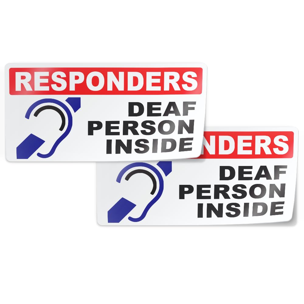 Amazon.com: First Responders Deaf Person Inside Sticker Decal (4" x 2 ...