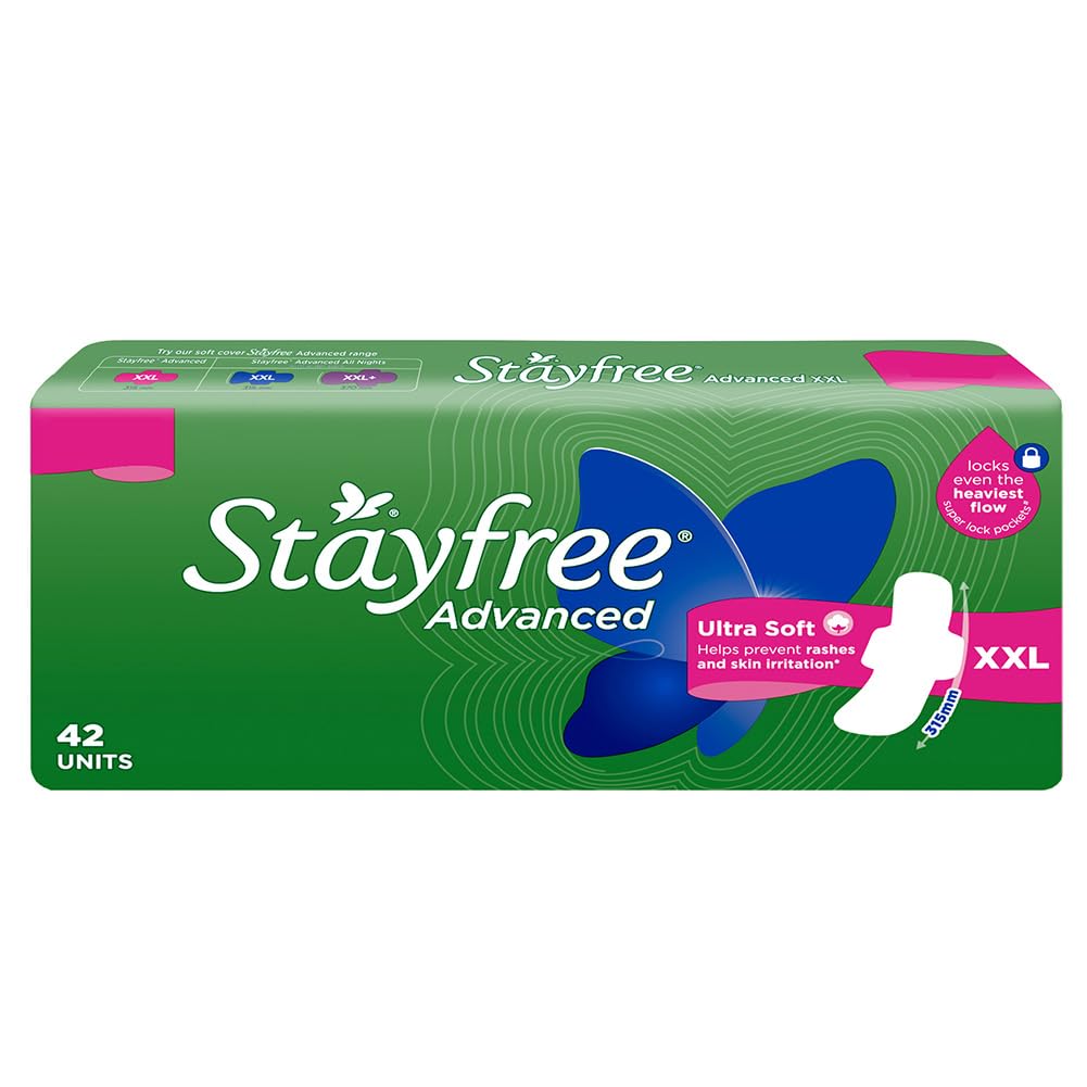 Buy Stayfree Advanced XXL Ultra Soft Sanitary Pads for Women | 42 Soft ...