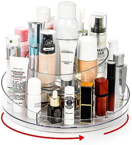 Amazon.com: 2 Tier Rotating Makeup Organizer Countertop,Bathroom ...