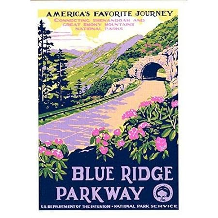 Amazon.com: JR Studio 3x4 inch Vintage Blue Ridge Parkway Sticker - rv ...