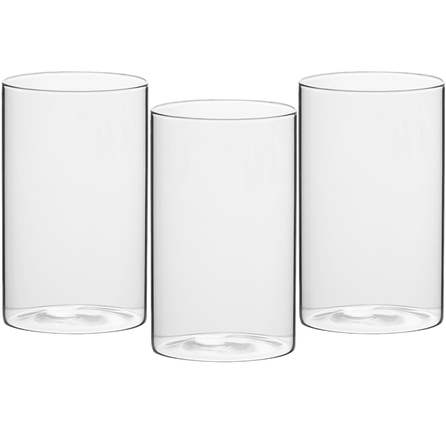 Ezydka 3 Pack Glass Vases for Table Decoration 15cm Glass Cylinder Vase ...