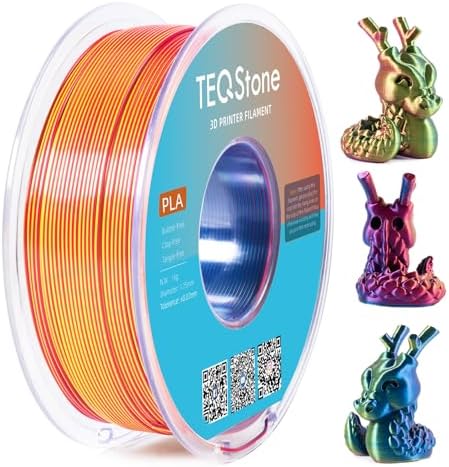 Amazon.com: TEQStone Tri Color Silk PLA Filament 1.75mm Red Blue Green ...
