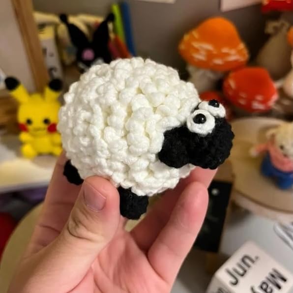 Amazon.com: Handmade Crochet Sheep Keychains Keyring Stuffed Toy Cute ...