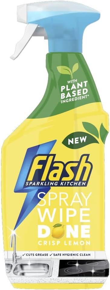 Flash Spray Wipe Done Bright Crisp Lemon Cleaning Spray 800ml : Amazon ...