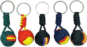 Amazon.com: New 2026 Monkey Fist Key Chains Military Parachute Woven ...