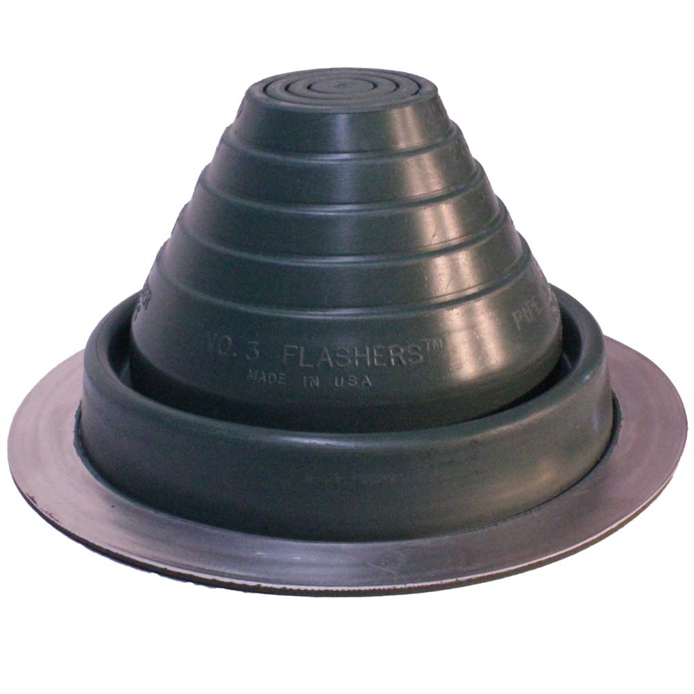 Snapklik.com : Flashers #3 Green EPDM Flexible Roof Jack Pipe Boot ...