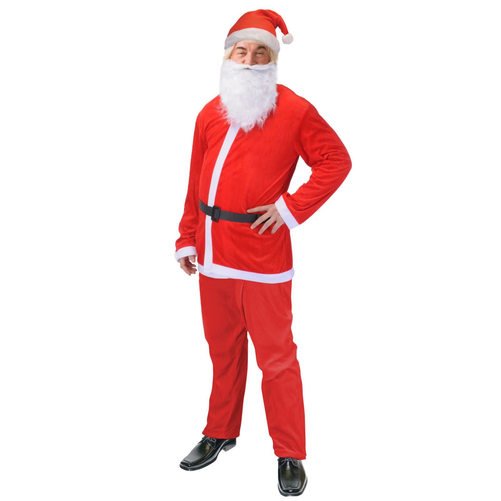 Christmas Santa Costume 5 Piece Father Christmas Outfit | Red And White ...