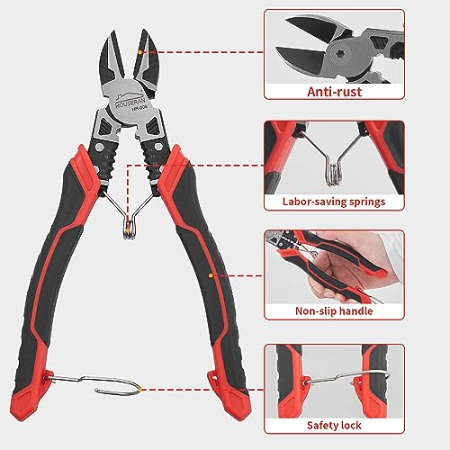 Wire Cutters, HOUSERAN Side Cutters with Wire Stripper and Crimper, 7-1 ...