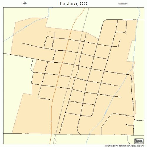 Amazon.com : Large Street & Road Map of La Jara, Colorado CO - Printed ...