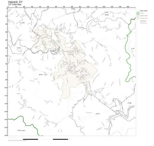 ZIP Code Wall Map of Hazard, KY ZIP Code Map Not Laminated: Amazon.com ...
