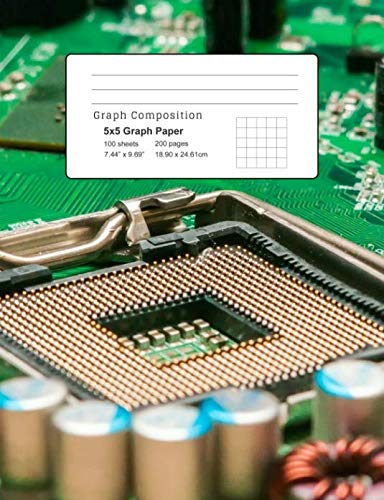 Graph Composition: Circuit Board Graph Composition Book 5 x 5 ruled 7. ...